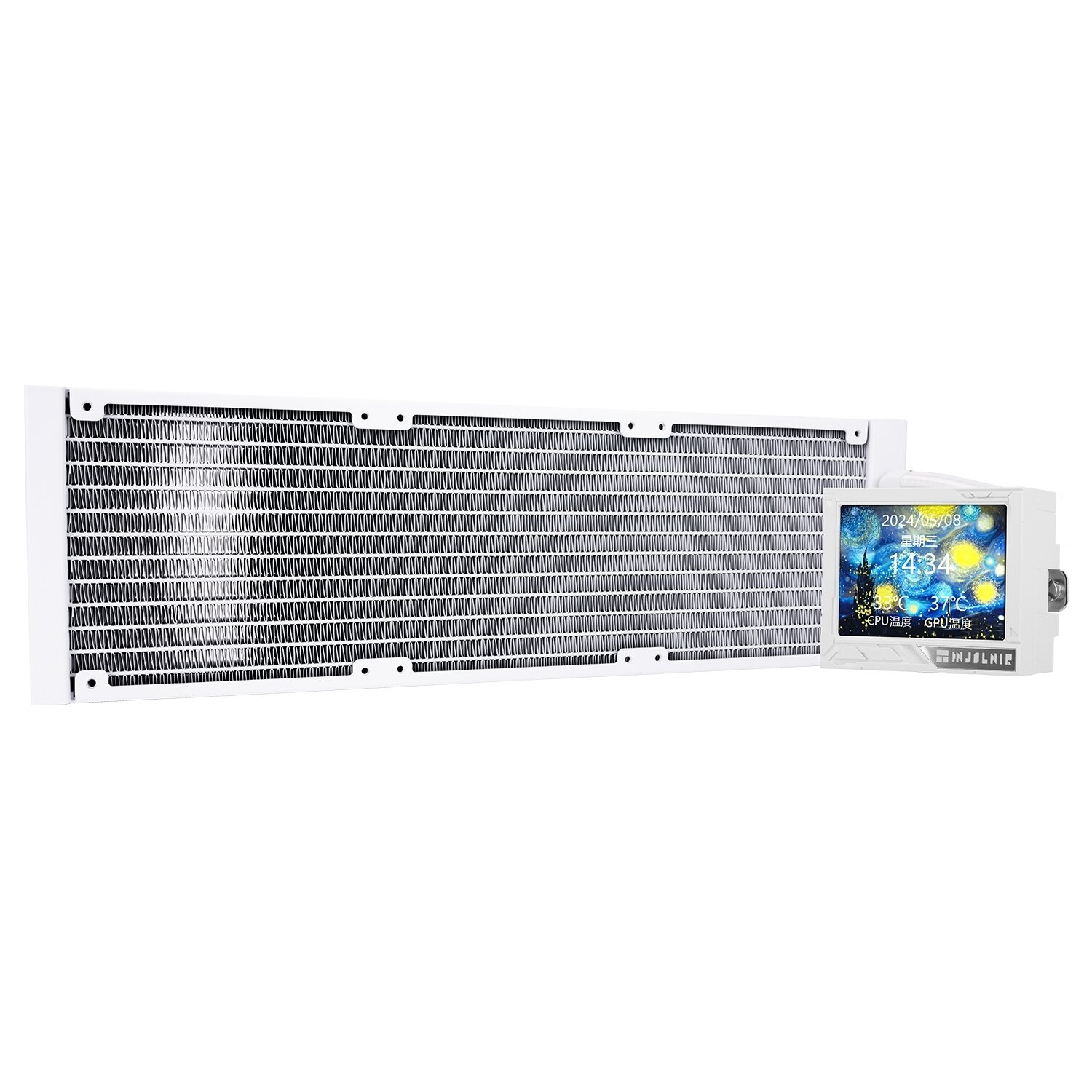 Жидкостное охлаждение Thermalright "Mjolnir Vision X 360 White", для процессоров, с дисплеем, без вентиляторов, белая