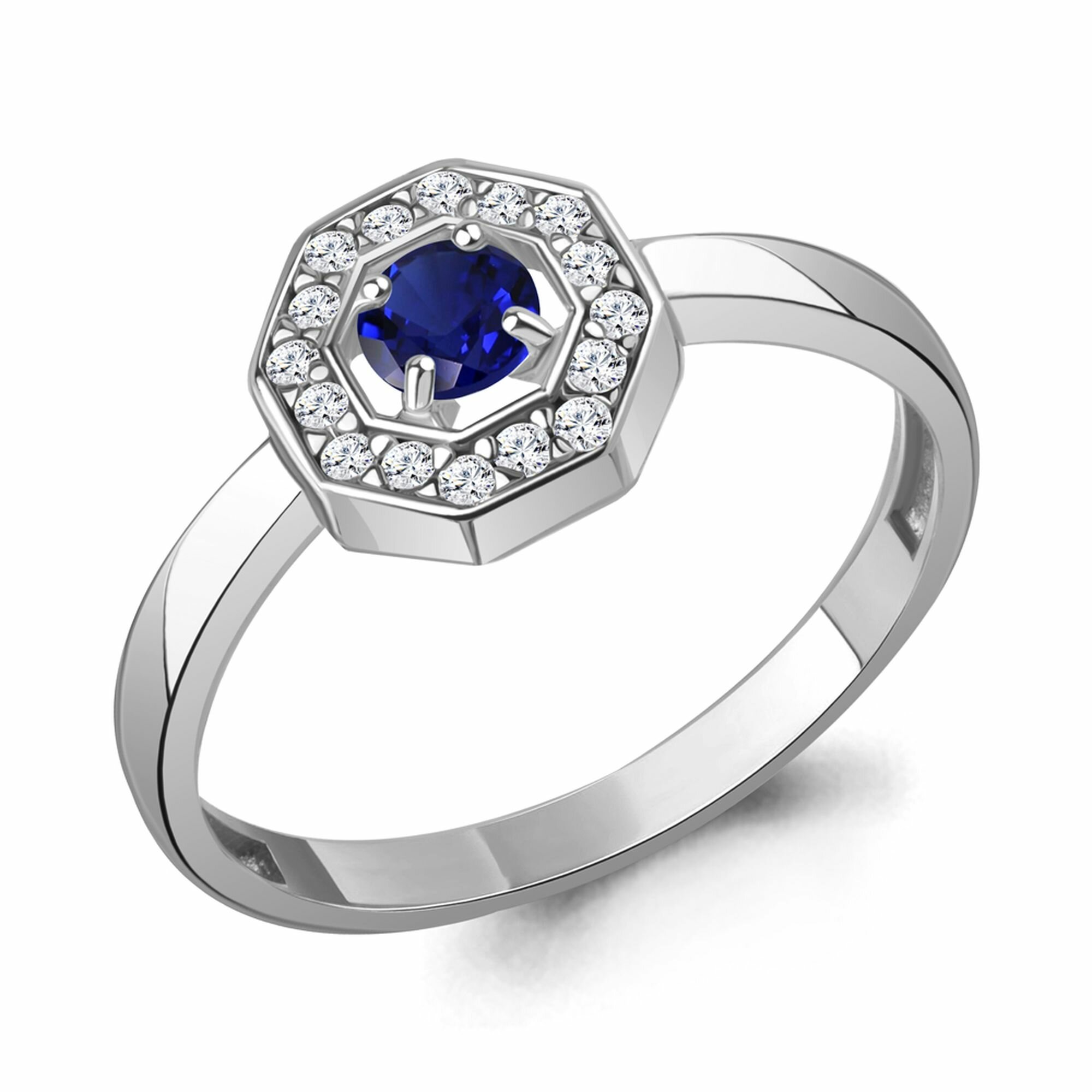 Кольцо, серебро, 925 проба, родирование, фианит