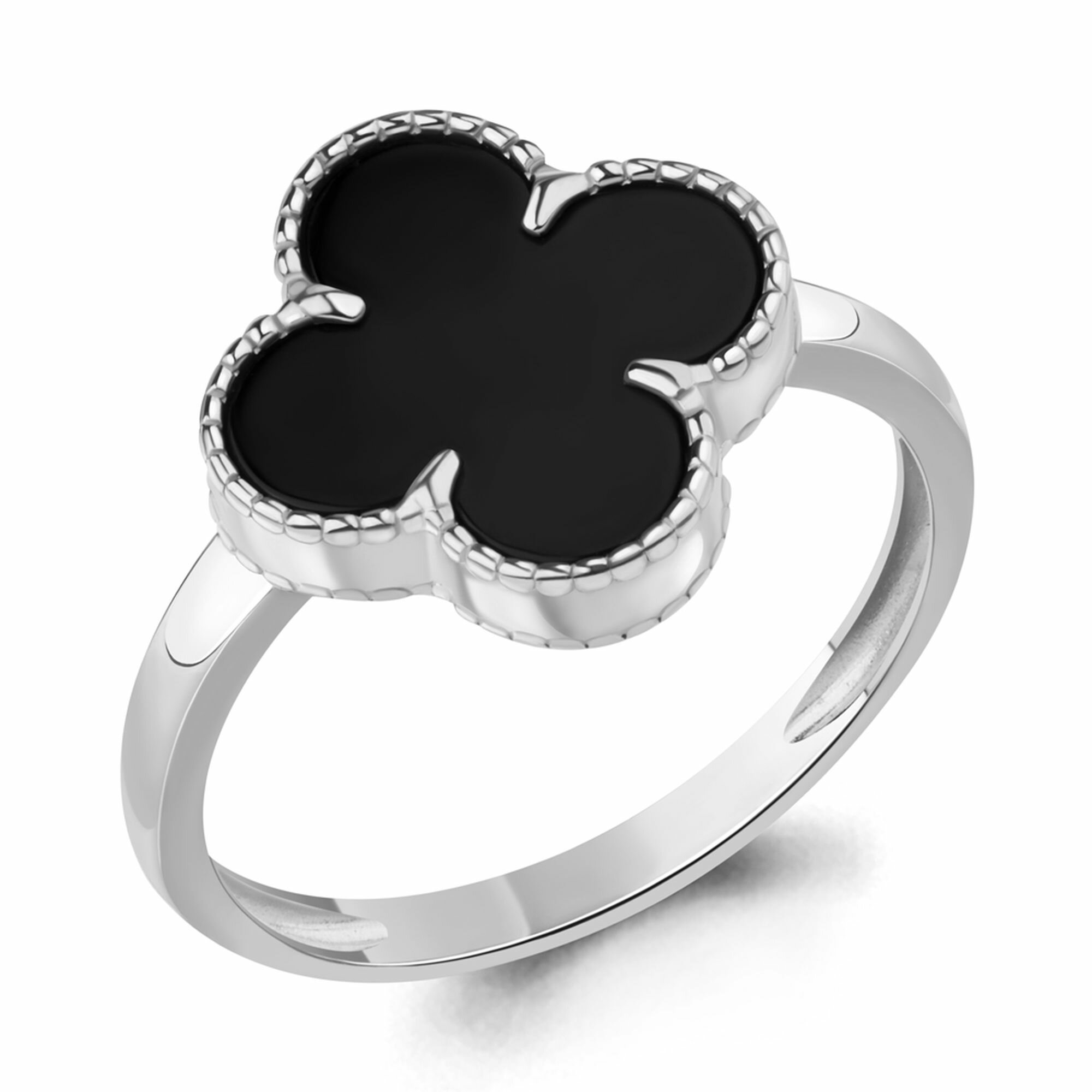 Кольцо, серебро, 925 проба, родирование, оникс