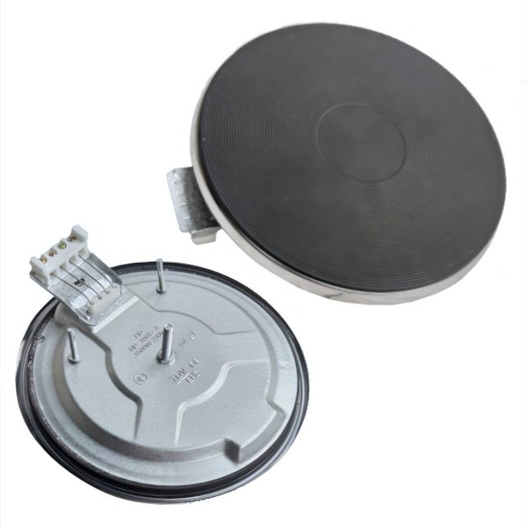 Электроконфорка чугунная экчэ НР-F180/1500W, 1500Вт, 230В, диаметр 180мм, с ободом, надежный нагревательный элемент