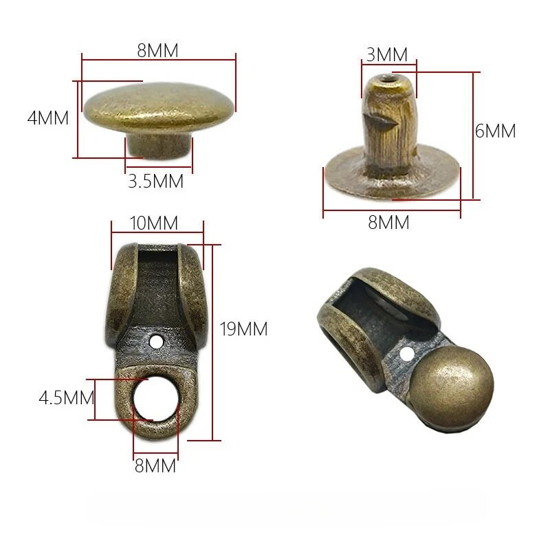 Металлические крючки для обуви, бронзовые, 10pcs