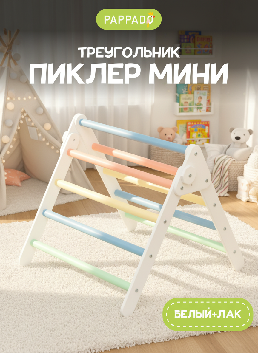 Детский спортивный комплекс треугольник Пиклер Мини от "Pappado", разноцветный
