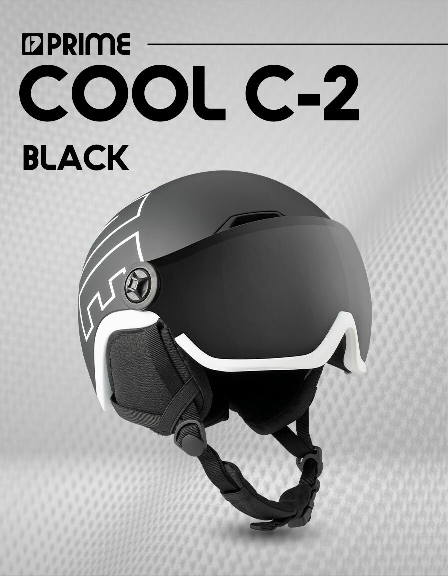Шлем горнолыжный PRIME - VISOR (Black, размер M)