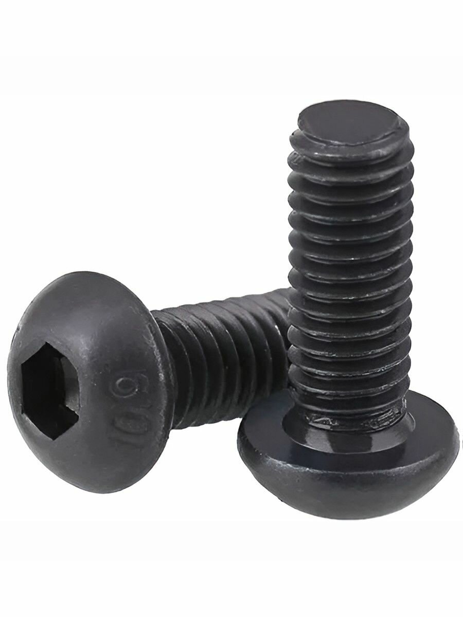 Винт М4 х10 DIN 7380 (ISO 7380) с полукруглой головкой (полусфера), 5 шт