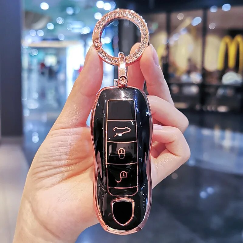 Новый чехол для ключей автомобиля Porsche Panamera, Macan, Cayenne, Cayman, Boxster, B black keyring