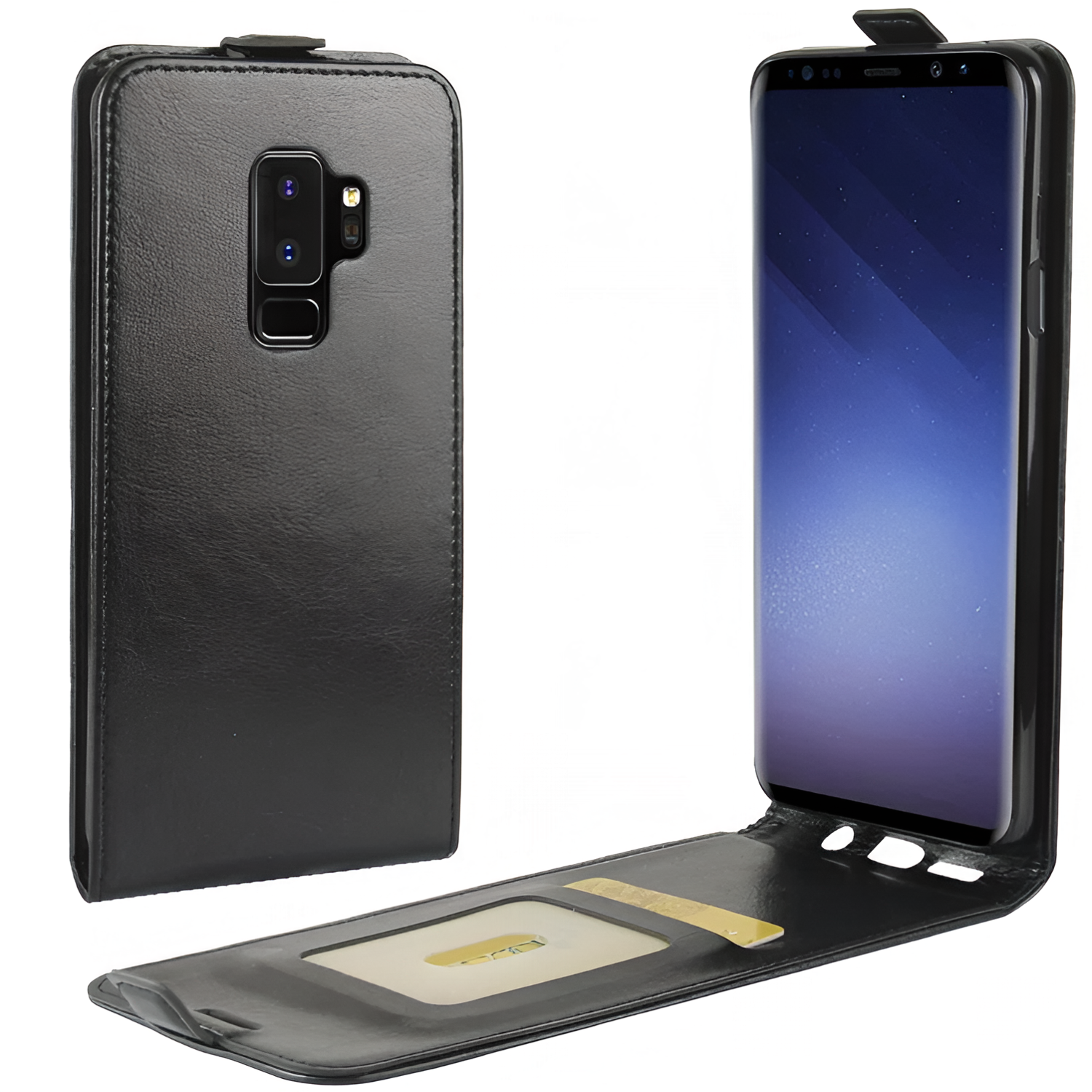 Чехол-флип MyPads для Samsung Galaxy S9 Plus вертикальный откидной черный