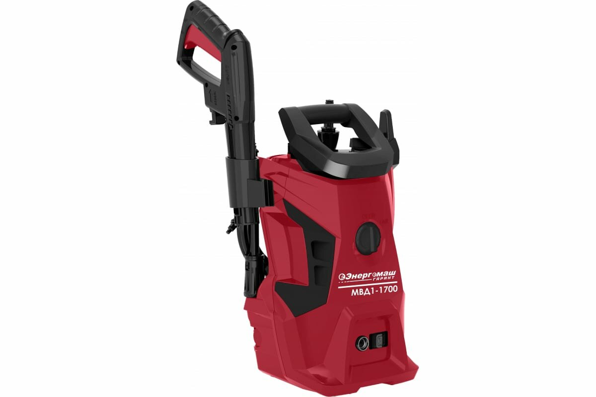 Мойка высокого давления Энергомаш Мощность 1700 Вт, производительность 408 л/ч, давление 110 бар, шланг 5 м, самовсасывающая (МВД1-1700ГАРАНТ)