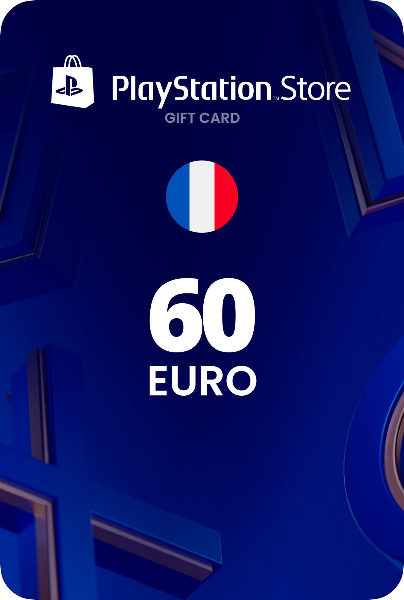 Карта пополнения Playstation Store Франция 60 EUR (PlayStation; PS4, PS5, PS Vita; Регион активации Европа)