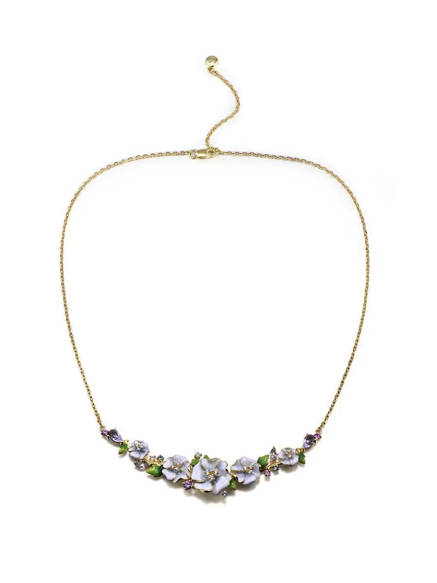 Колье, серебро, 925 проба, золочение