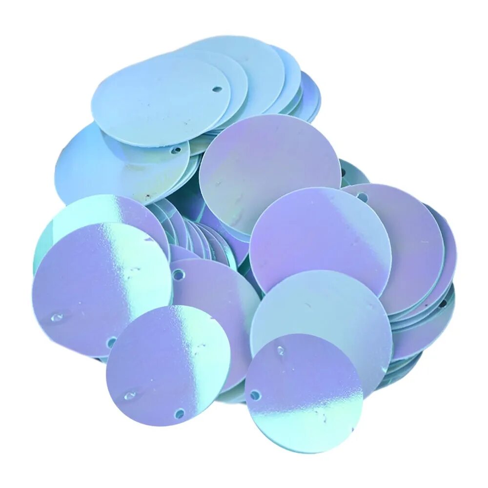 Плоские круглые пайетки 85 шт. диаметром 20 мм для рукоделия, вышивки и декора одежды, синие