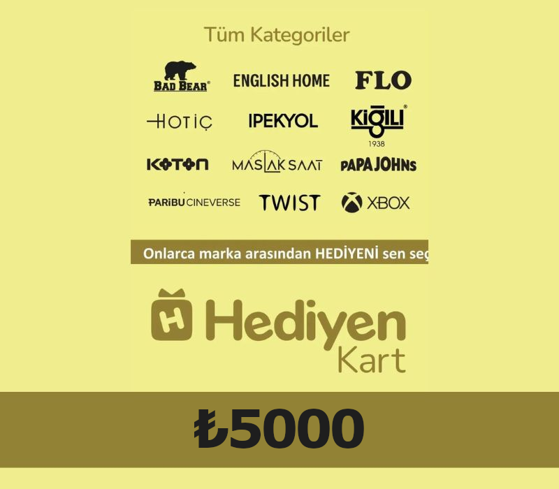 Hediyen KART - All Access ₺5000 Gift Card TR • Подарочная карта