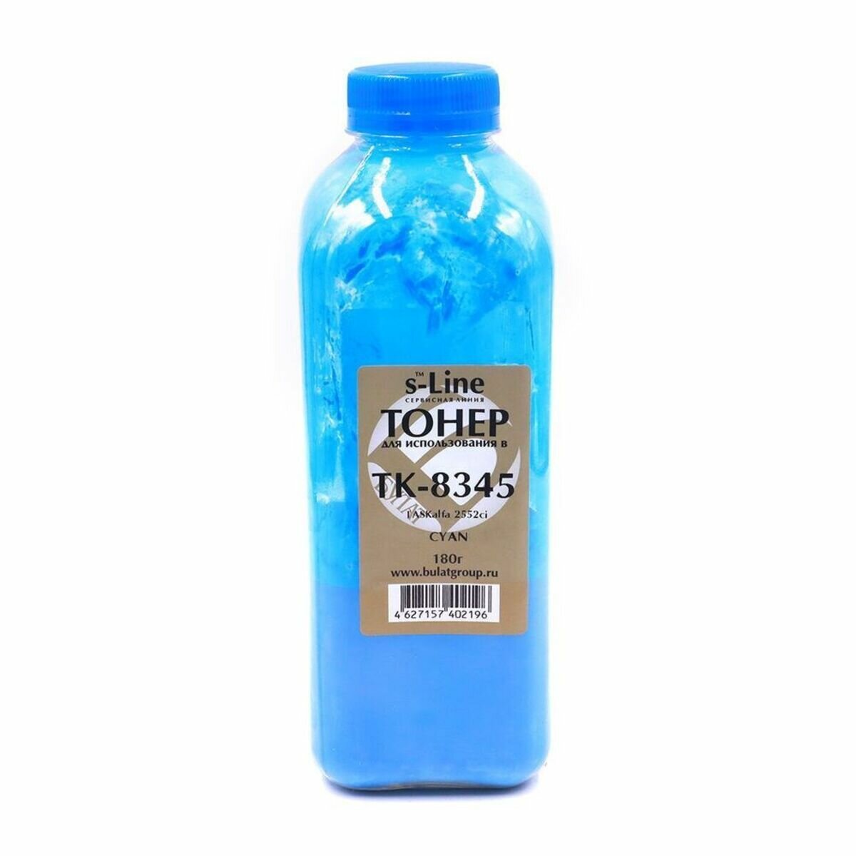 Тонер с девелопером булат s-Line TK-8345 для Kyocera TASKalfa 2552ci (Голубой, банка 180 г)