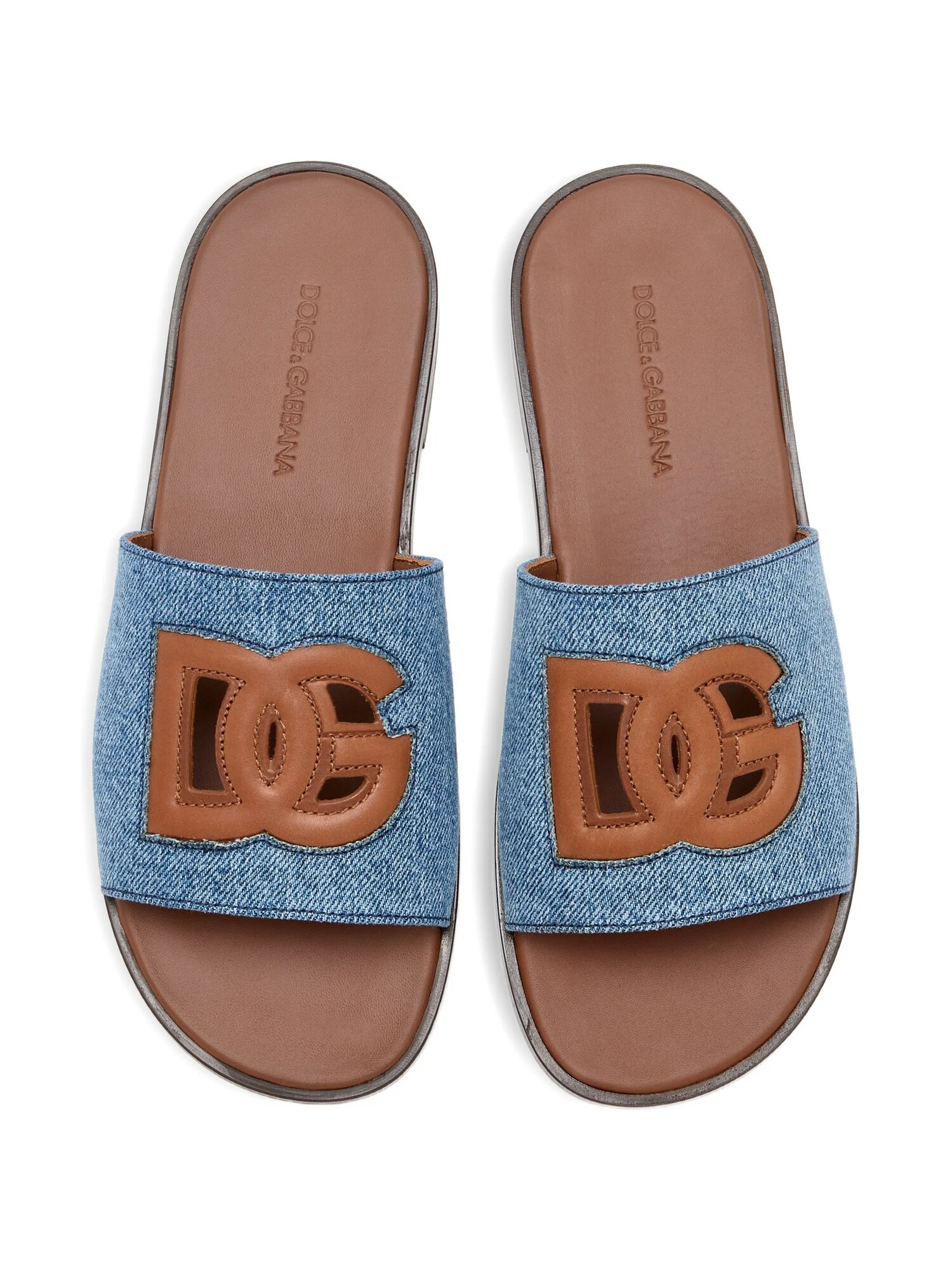 Лоферы DOLCE & GABBANA Logo detail loafers, размер 43 EU, blue — фото 1
