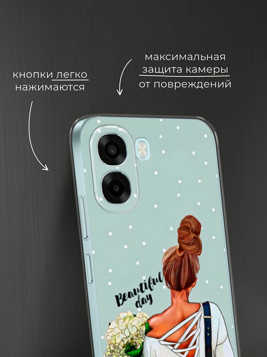 Силиконовый чехол на Oppo A6x / Оппо A6x с принтом Замечательный день — фото 1