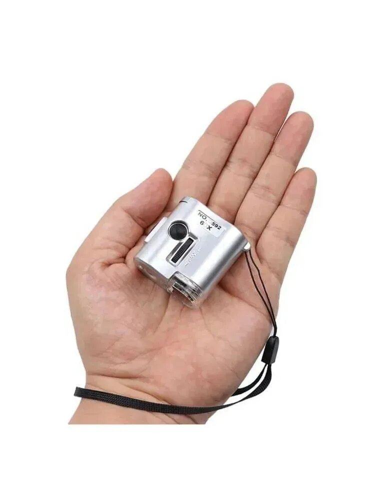 Микроскоп карманный OEM 9592 60x, портативный микроскоп для изучения мелких деталей и объектов — фото 1