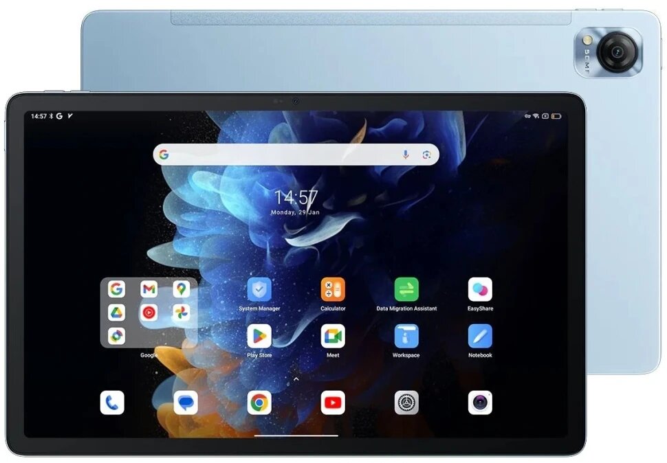 11.5" Планшет Blackview MEGA 1 LTE 8/256 ГБ, 2000x1200, IPS, 120 Гц, 8800 мА*ч, голубой + стилус + чехол