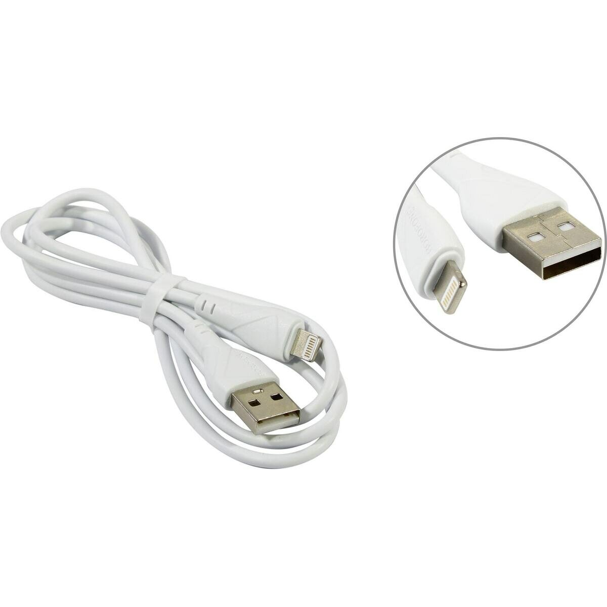 BOROFONE BX121 White <123030> Кабель USB AM --> Lightning 1м