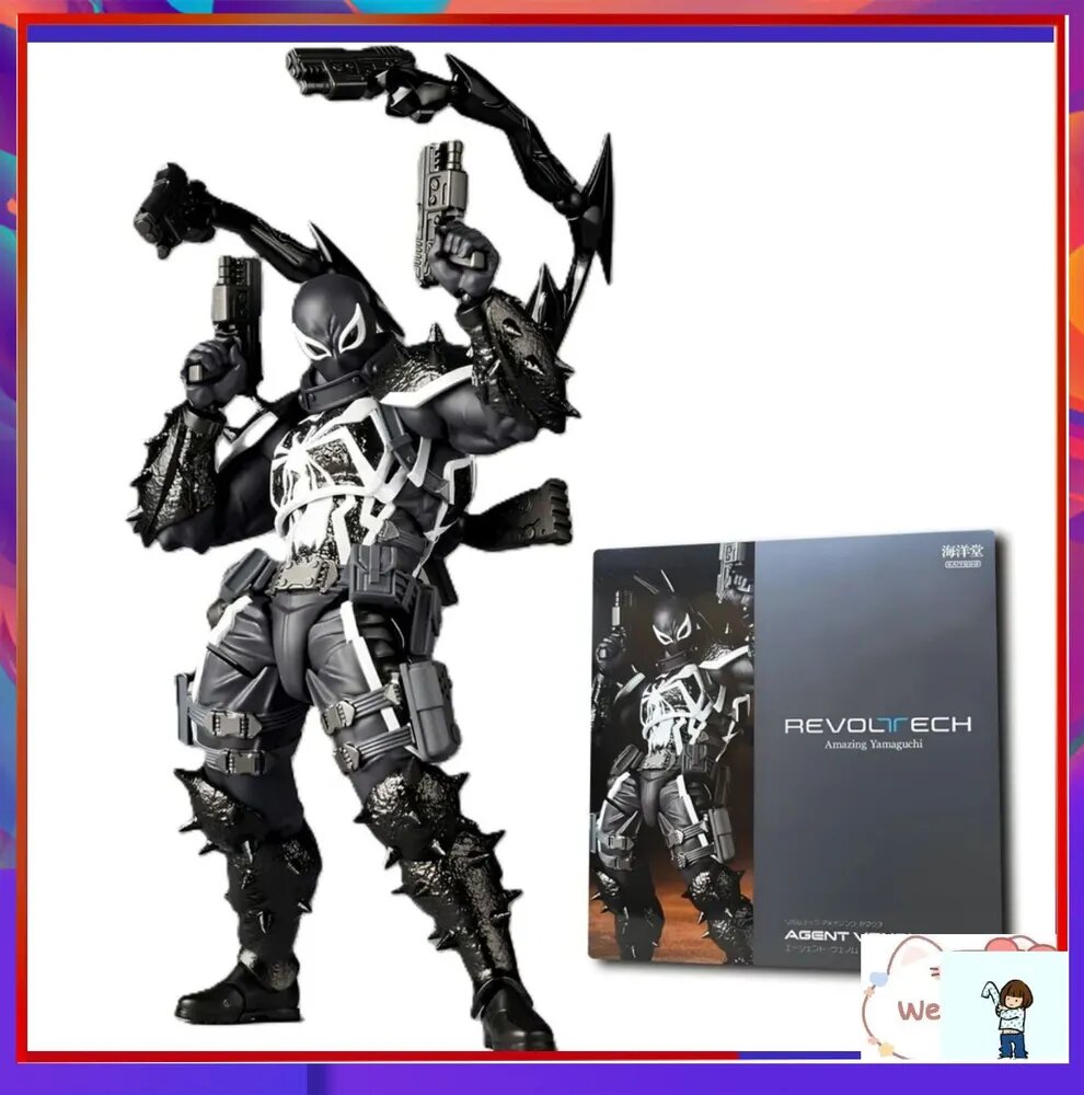 Фигурка Agent Venom Revoltech Amazing Yamaguchi Веном, коллекционная фигурка для фанатов Marvel, 1 шт, ABS пластик
