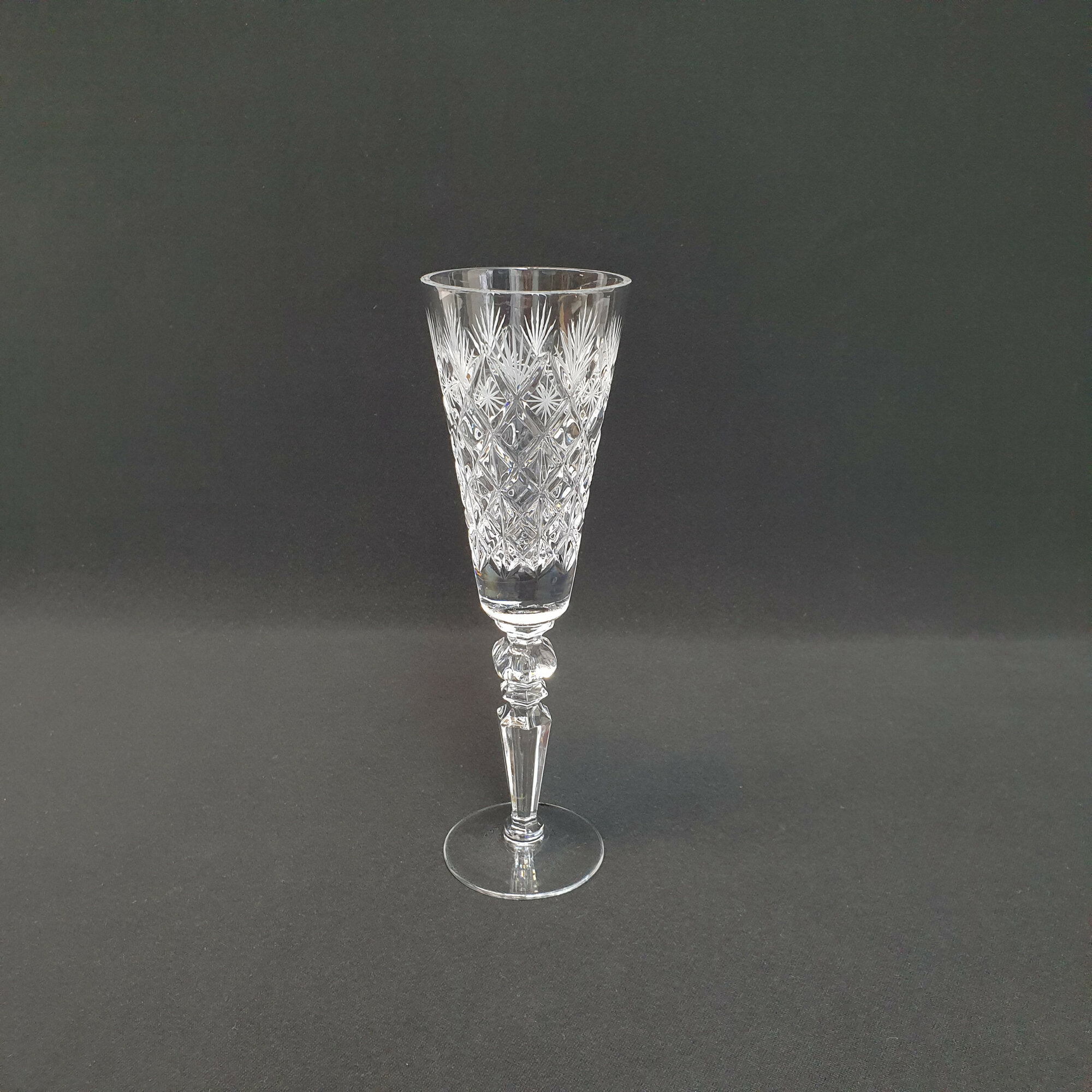 Винтажный бокал Ромбы Гусь-хрустальный, хрусталь 150 мл, высота 215 мм, СССР