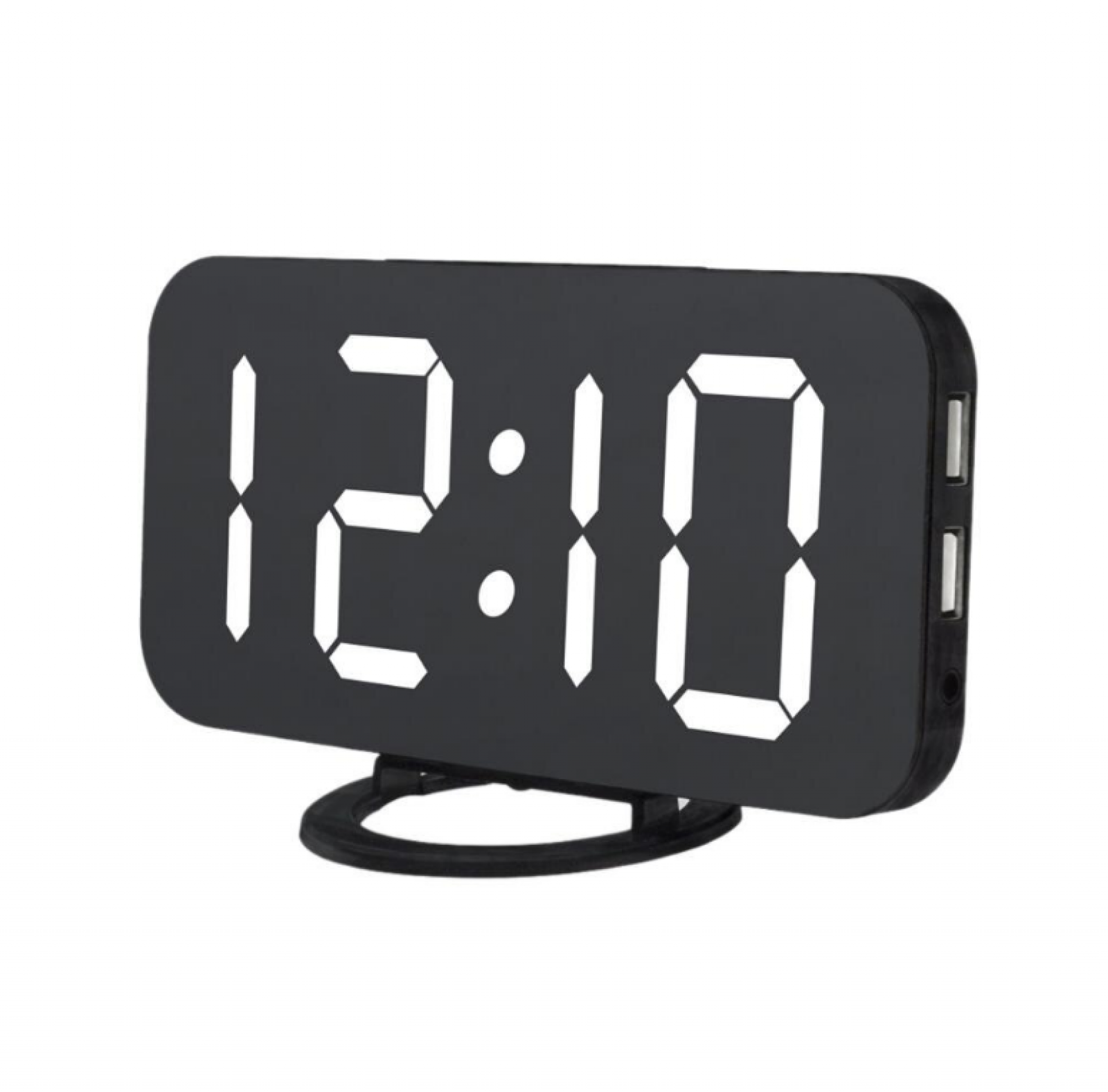 Настольные часы MyPads 133-712 с LED дисплеем, тремя будильниками и двумя USB-разъёмами для зарядки