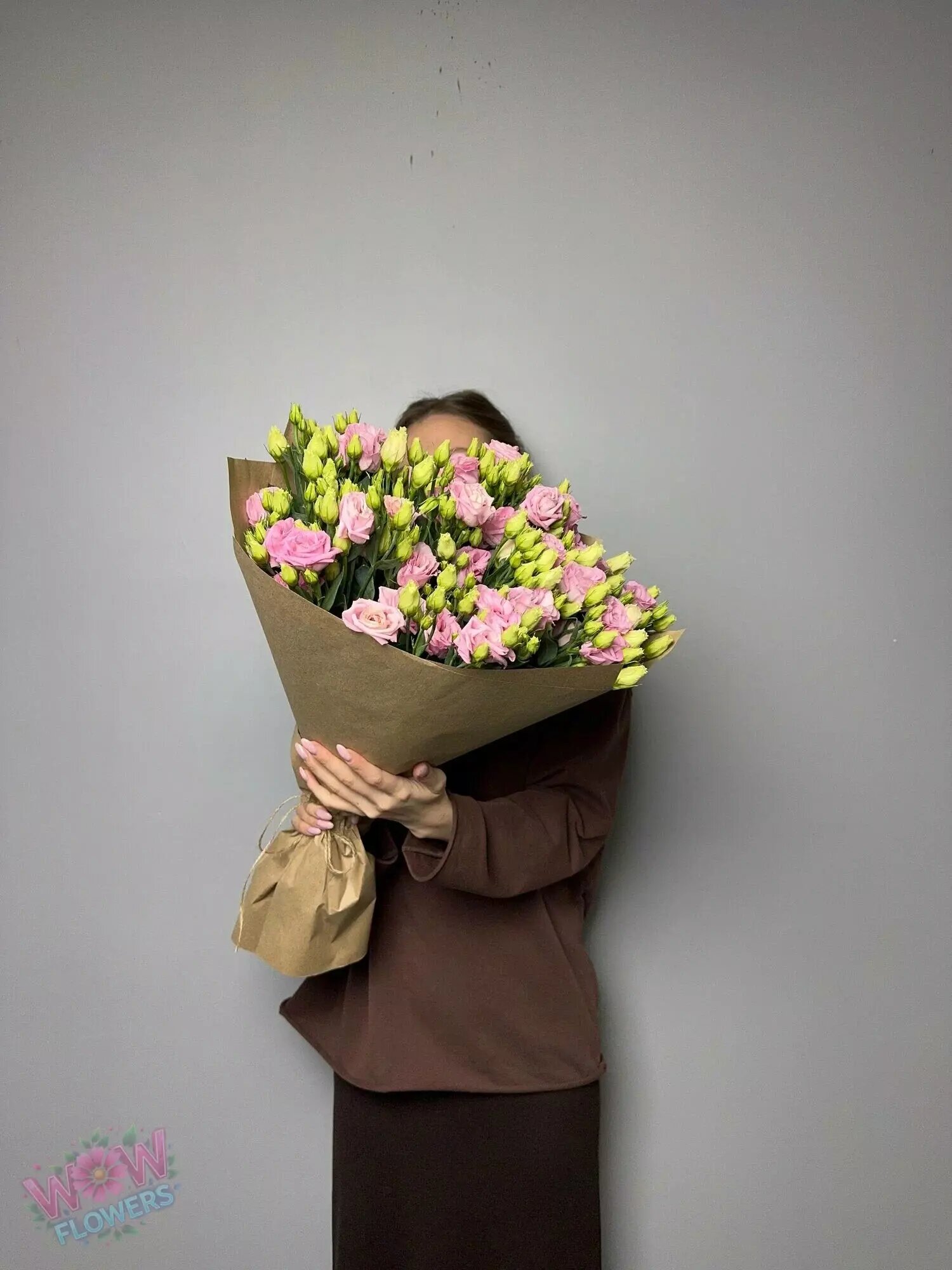 Нежный букет из 10 розовых эустом в оформление с доставкой, купить