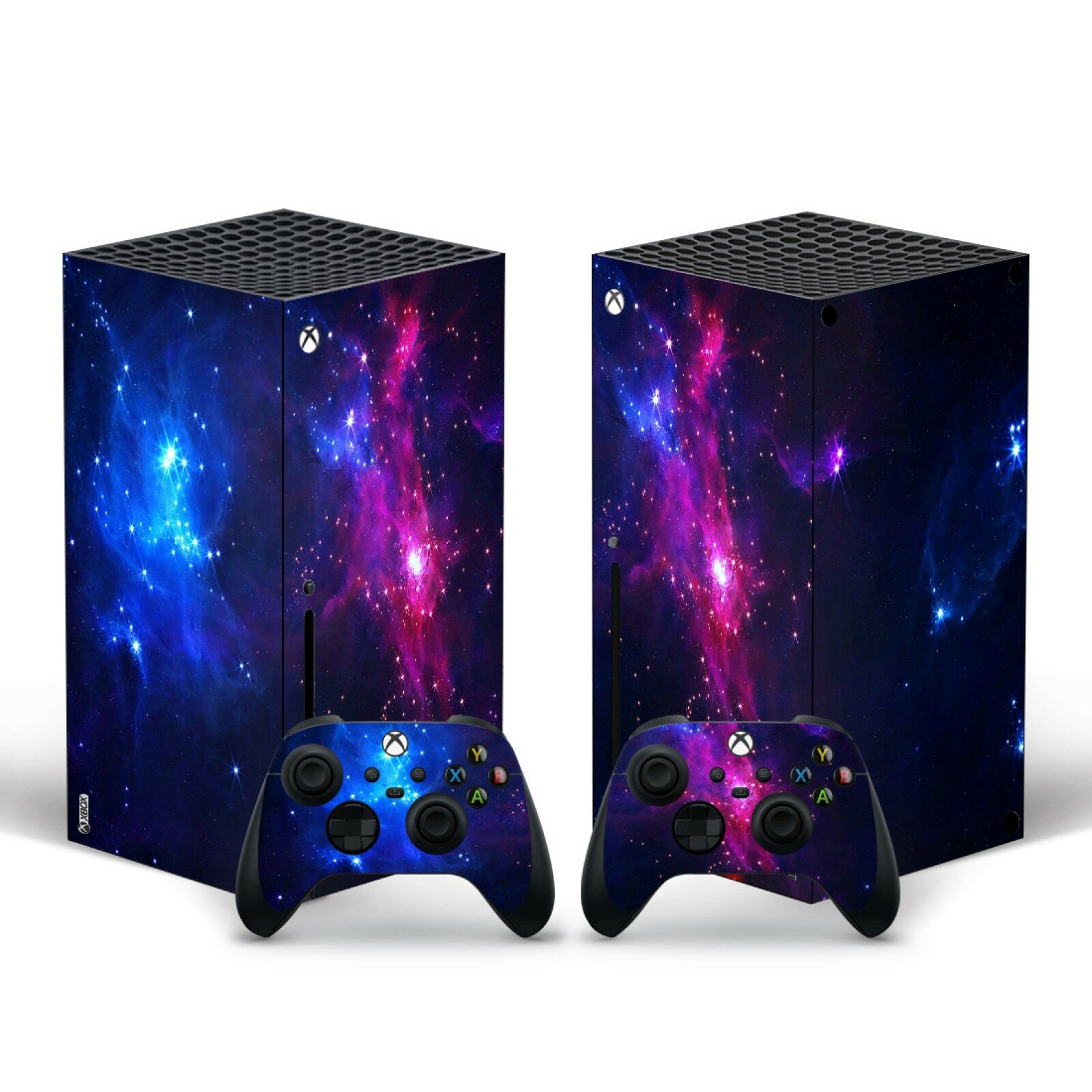 Наклейка MyPads для Xbox Series X с космическим дизайном в фиолетовых оттенках