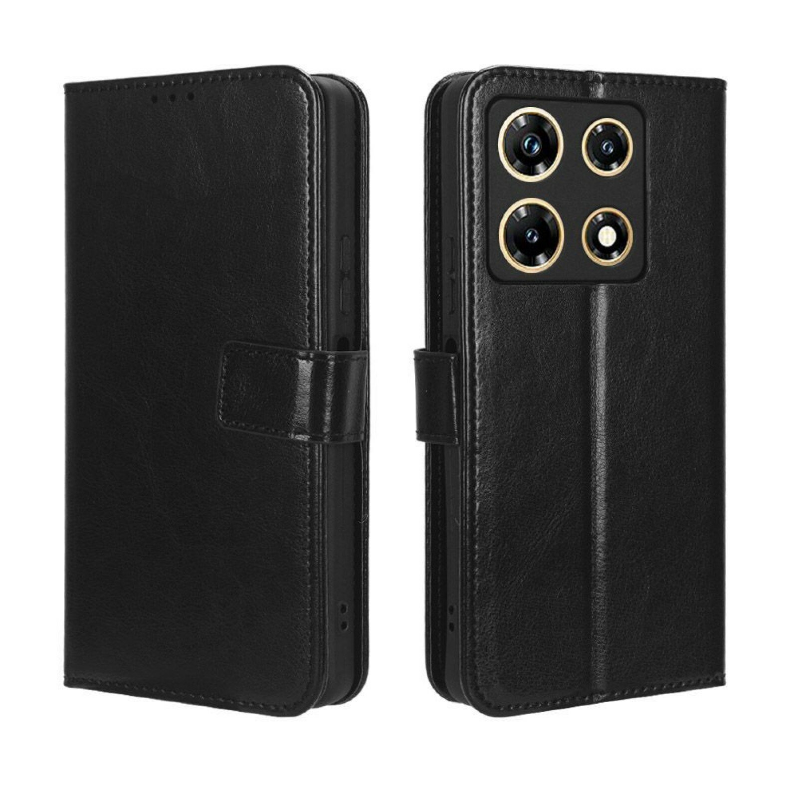 Кожаный чехол-книжка MyPads для Infinix Note 30 Pro с магнитной застежкой и карманом для карт