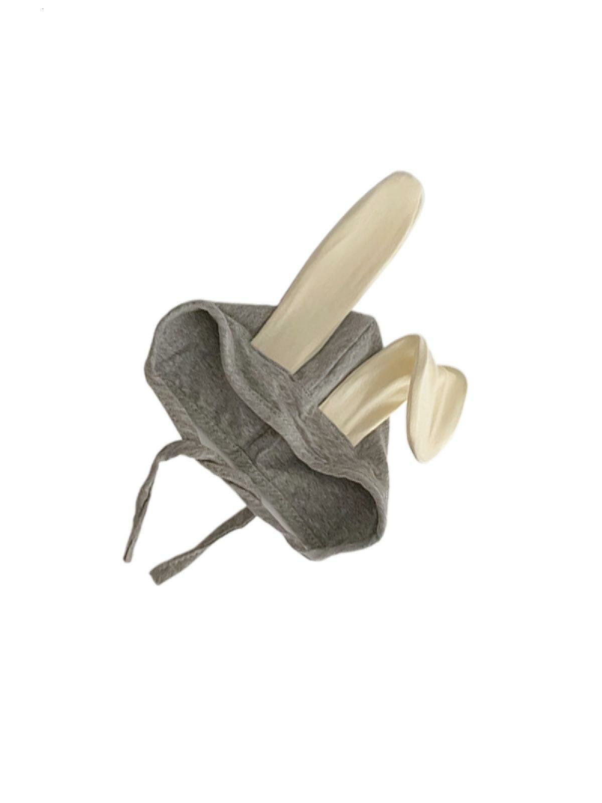 Детская шапка-бини с длинными ушками кролика, Серый