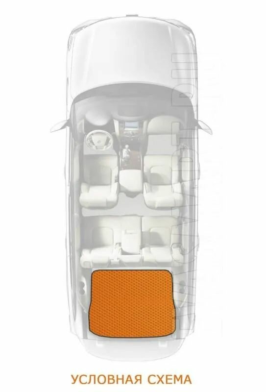 Ева коврик для Ford Tourneo Custom I long багажник 2012 - 2018/ цвет Черный c черной окантовкой. Фактура - сота