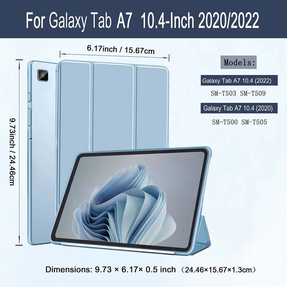 Смарт-чехол Tzion для Samsung Galaxy Tab A7 10.4 Голубой, Ice Blue