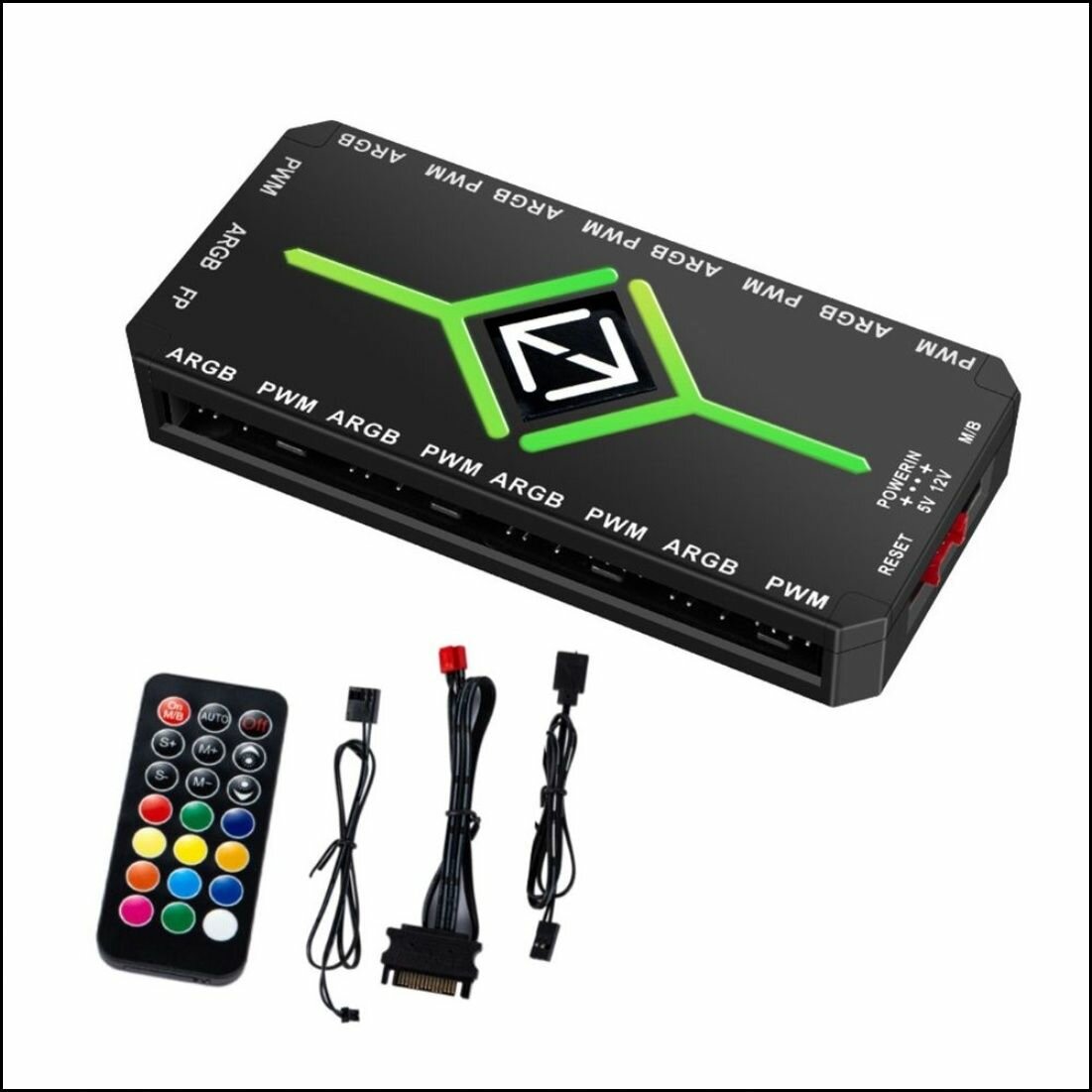 3-Контактный Контроллер ARGB, 5 В, Охлаждающий 4-Контактный Вентилятор С ШИМ-Концентратором, ШИМ-Вентилятор Черный