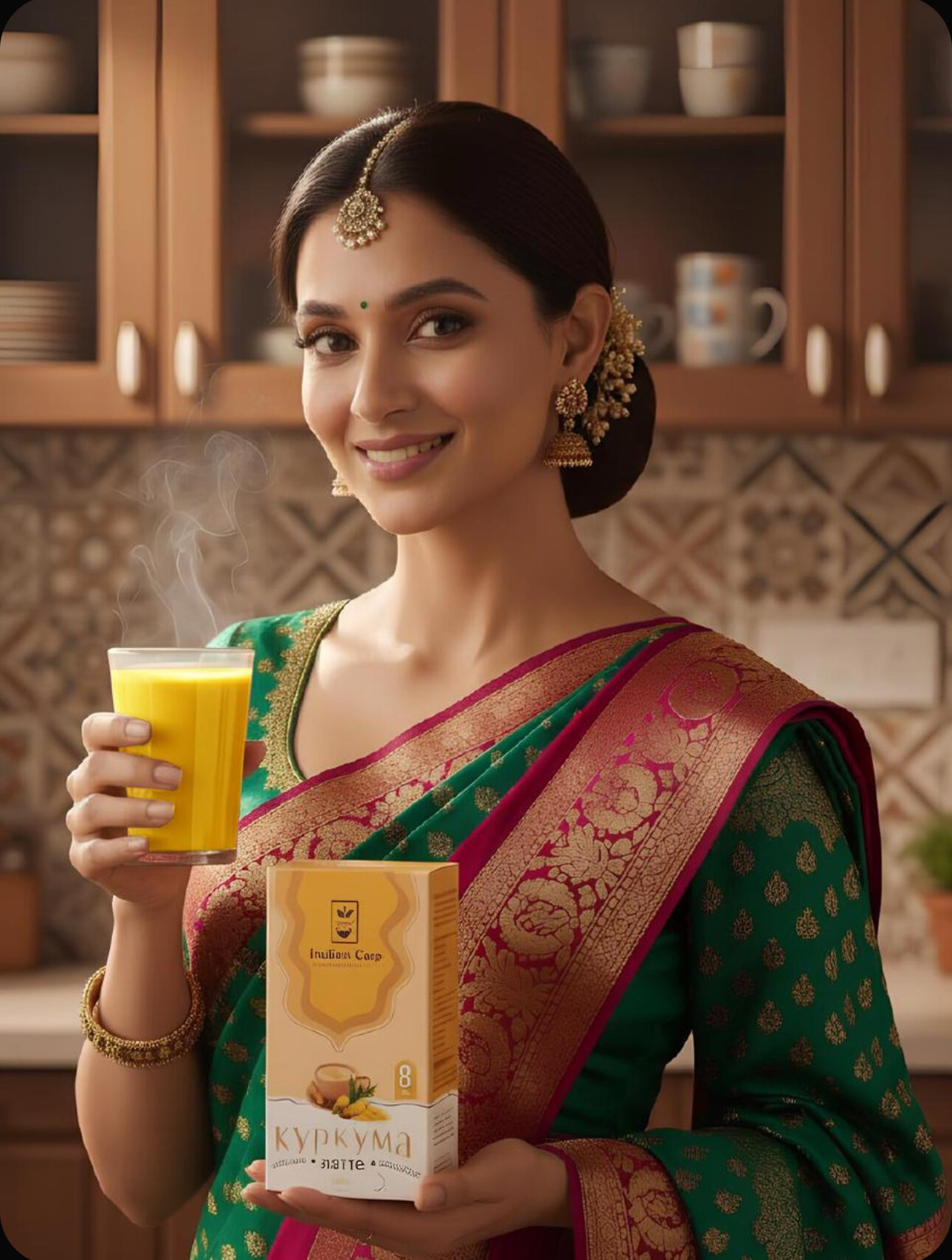 Куркума Латте Indian Cup , растворимый напиток, индийский вкус, упаковка 8шт.