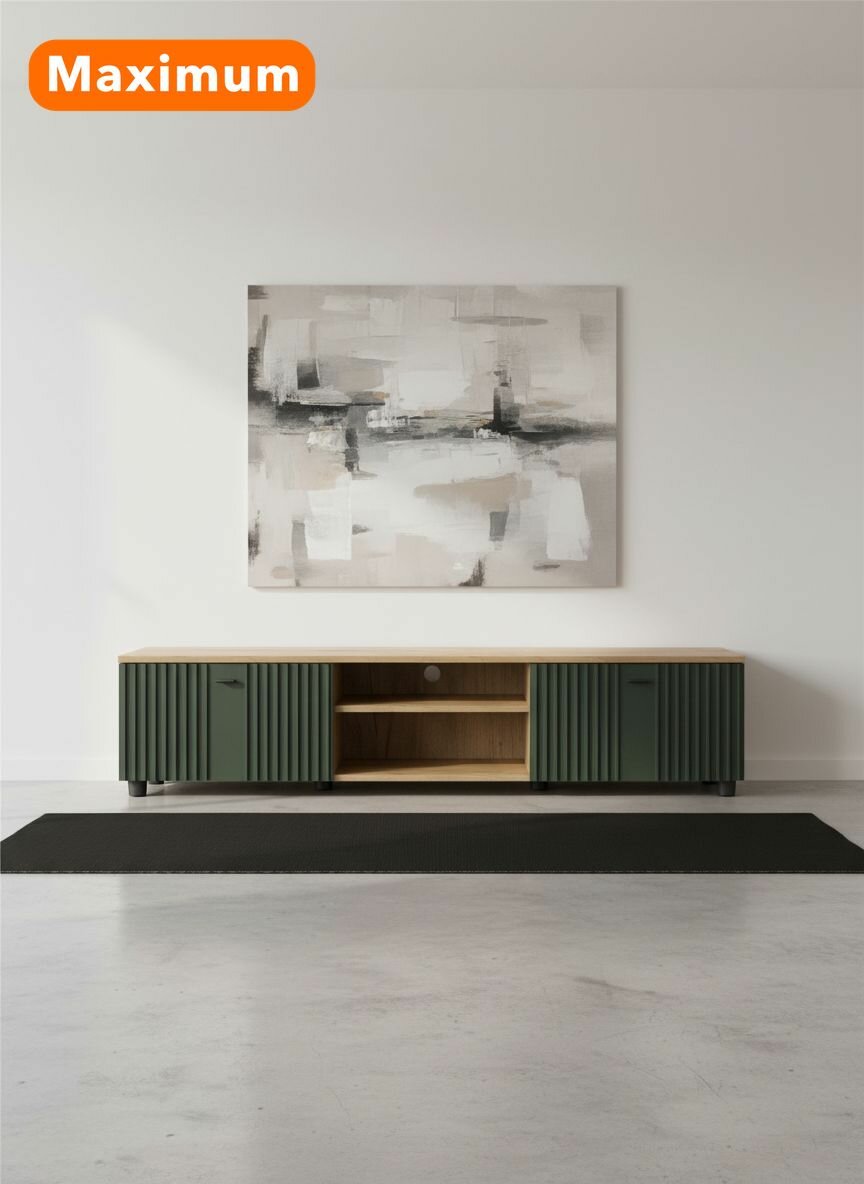 Тумба для ТВ Милан, Дуб золотой, Олива Софт