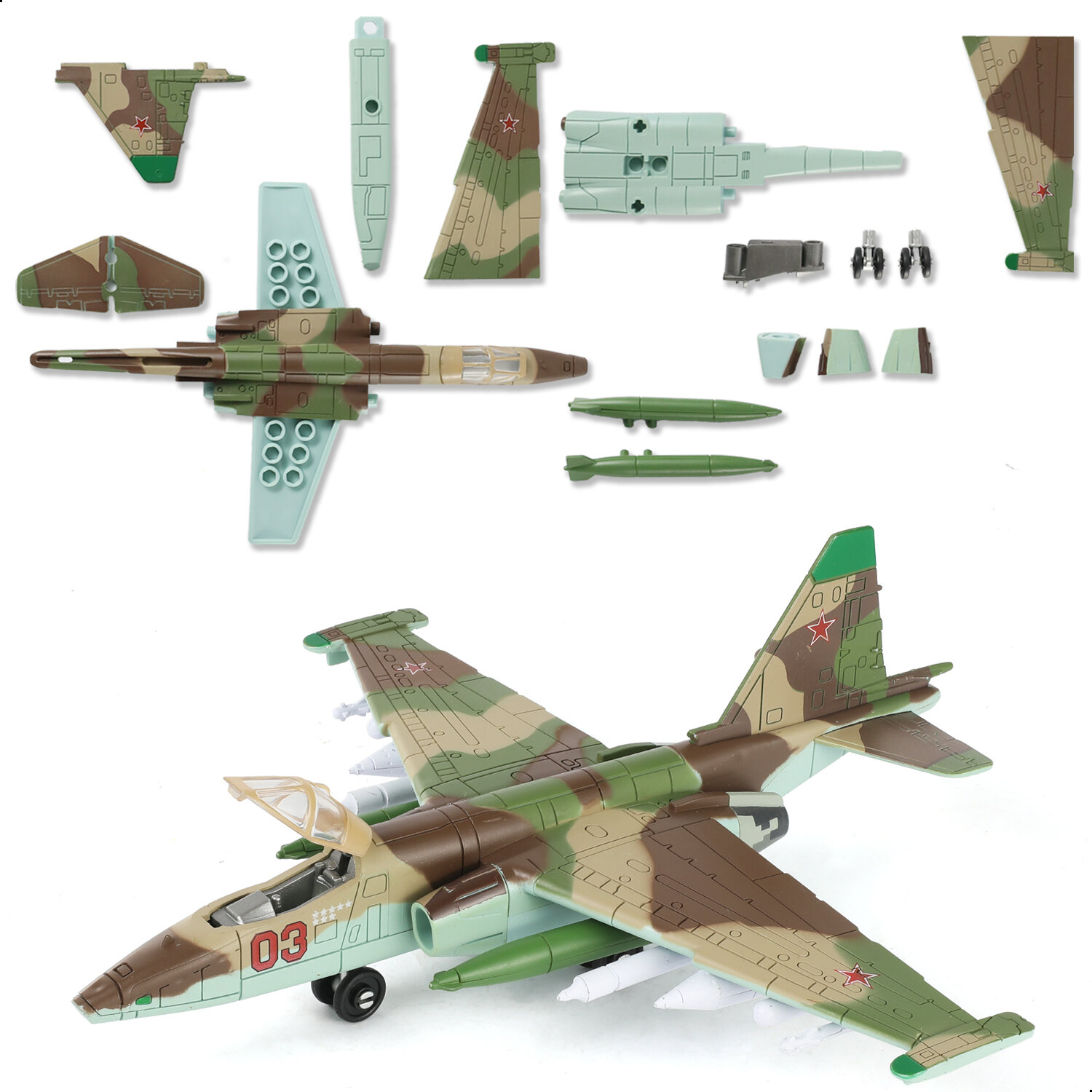 Сборная модель штурмовика Су-25 Грач, SEBUNAS, 1:72, высокая детализация