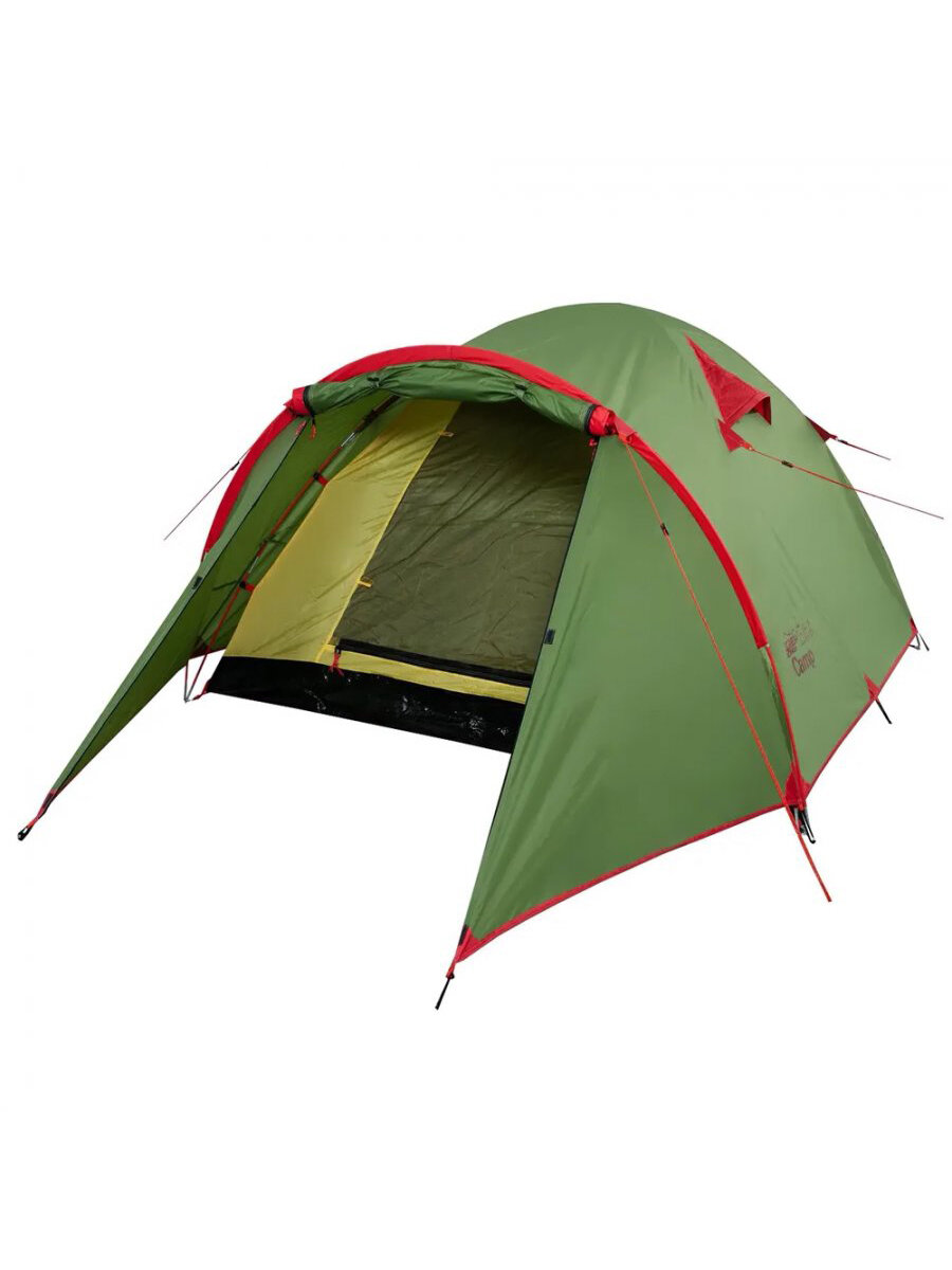 Палатка Tramp Lite Camp 2 двухместная, двухслойная, с двумя тамбурами, зеленая