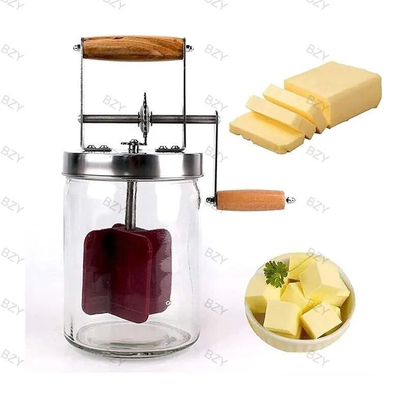 Маслобойка механическая для сливочного масла прозрачная 1.5 л