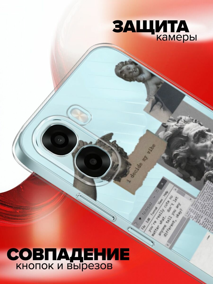 Силиконовый чехол на Oppo A6x / Оппо A6x с принтом Новая античность — фото 1
