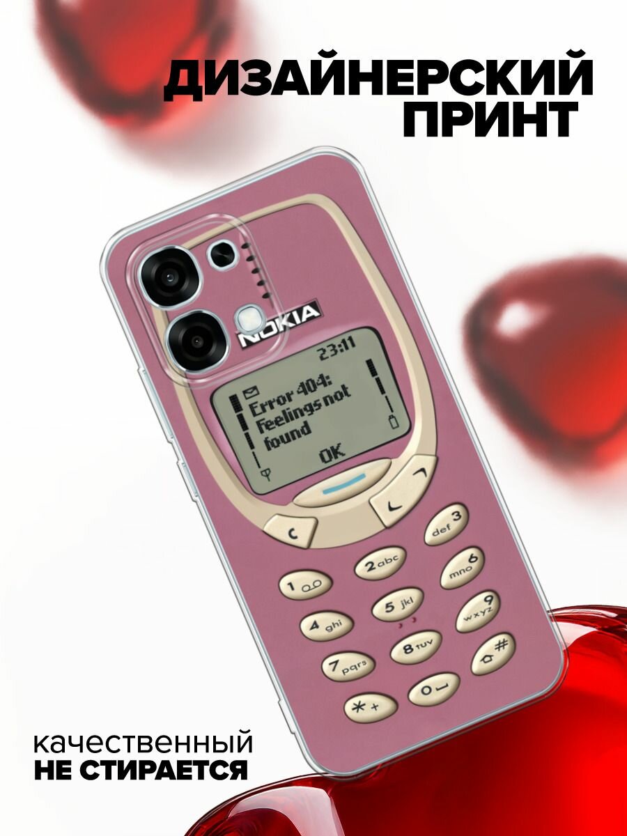 Силиконовый чехол на Oppo A6 Pro / Оппо A6 Про с принтом Розовый Нокиа — фото 1