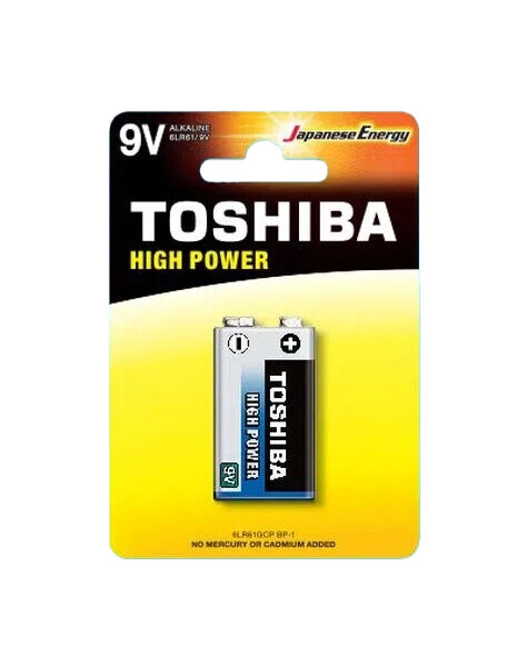 Батарейка TOSHIBA 6LR61GCPBP1 6lr61 щелочная Alkaline Крона High Power 9v, блистер