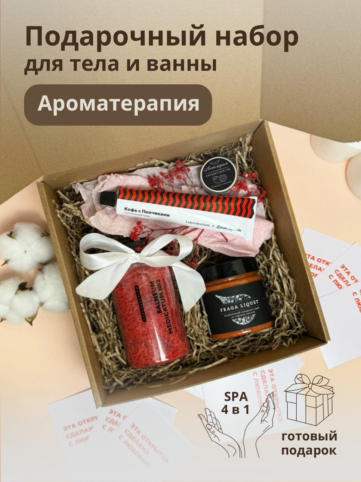 Подарочный набор косметики «Ароматерапия», бьюти бокс, набор уходовой косметики, подарок подруге, подарок маме