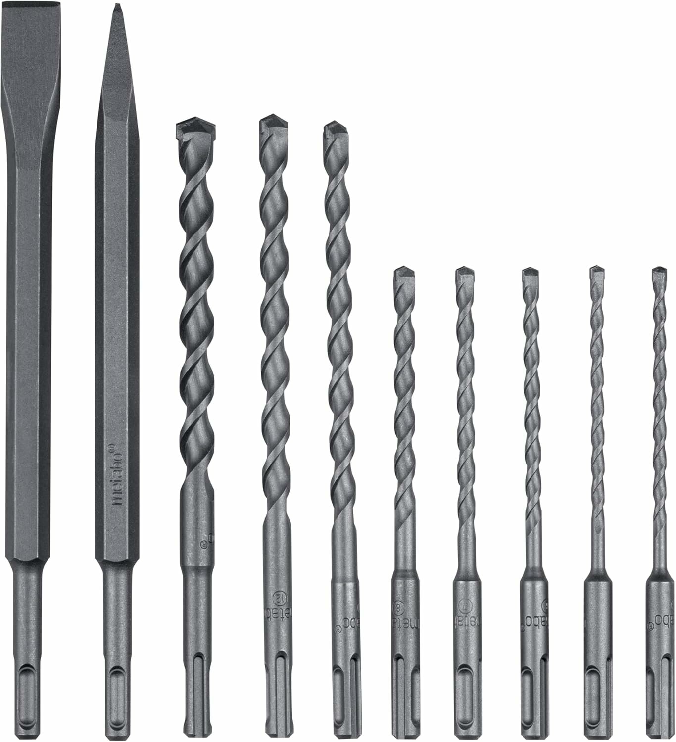 Набор буров и зубил Metabo SDS-Plus,10 предметов в мякгом чехле