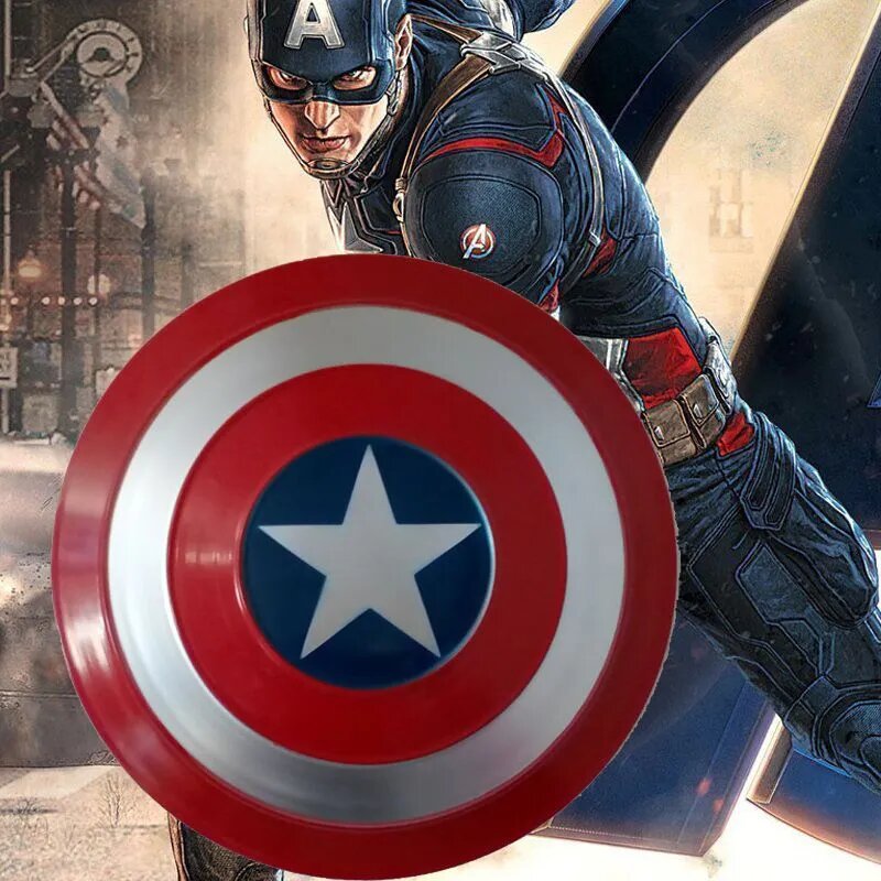 Щит игрушечный Капитана Америка Marvel 48 см для детей, ABS+металл, красный