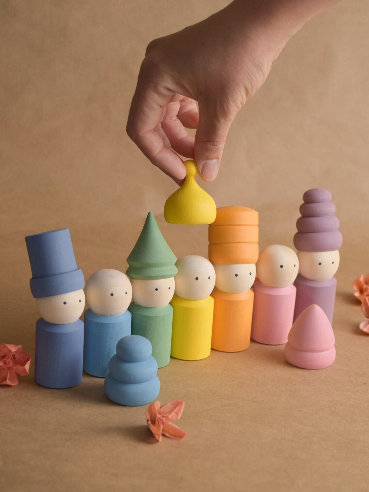 Сортер Деревянный по Цветам Монтессори Гномики для Малышей