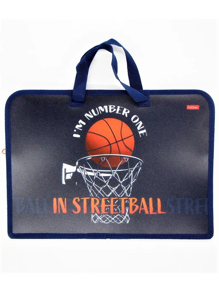Hatber Папка д/тетр. 1отдел. на молнии с ручками А4 ,"Street ball"