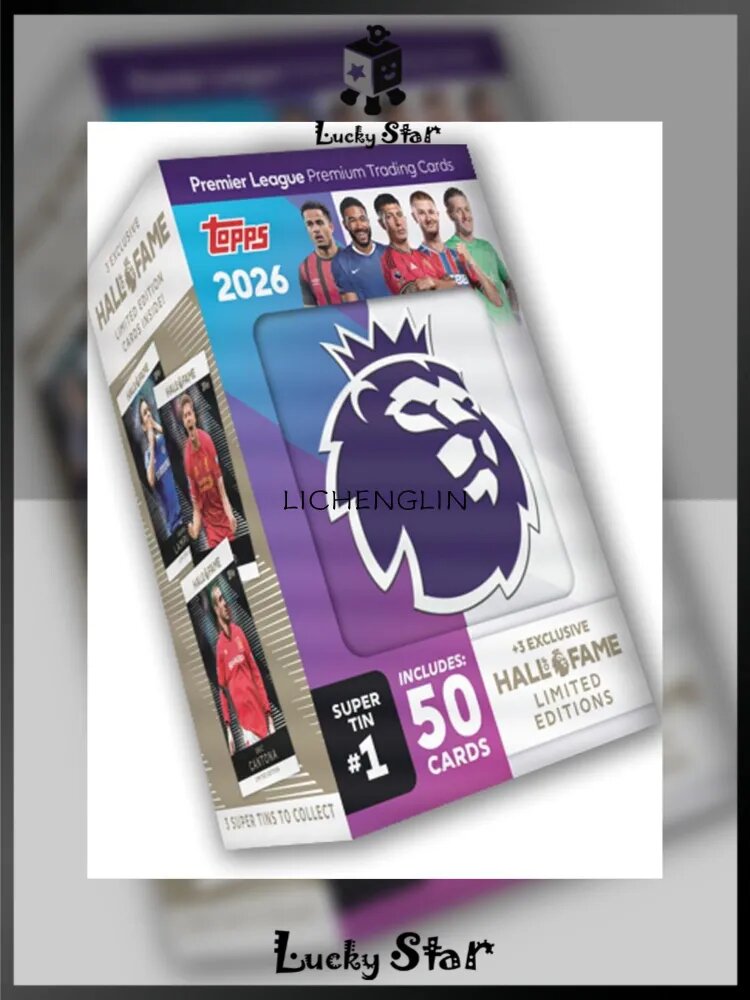 Карточка, Топпс, 2025 Topps Premier League Debut Edition Cards - Super Tin #1(50 Cards + 3 Hall of Fame LE)Super large iron box purple