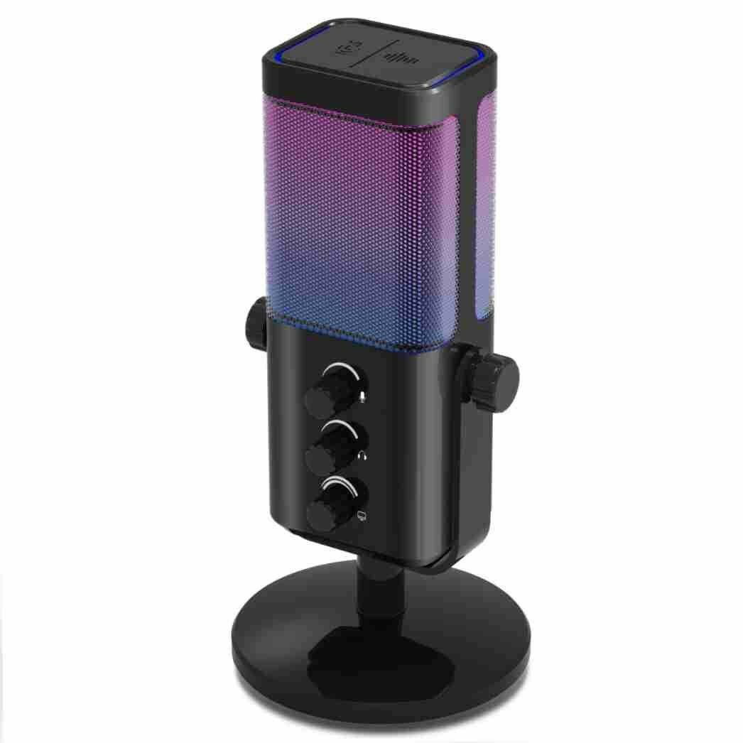Микрофон VONBRUNO с RGB подсветкой, кардиоидный, ENC шумоподавление, HiFi звук, Type-C, для стримов и игр