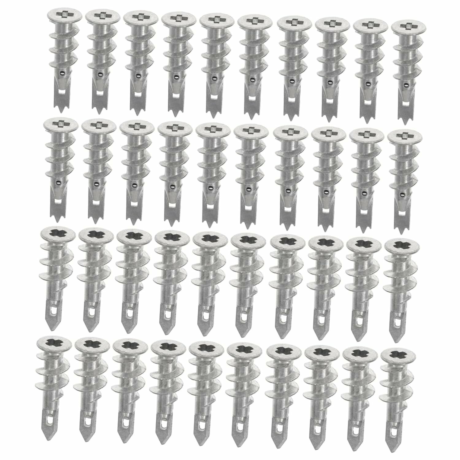 100 шт. анкер для гипса, серебряного сплава цинка, дюбель для настенной плиты, самосверлящие настенные анкеры