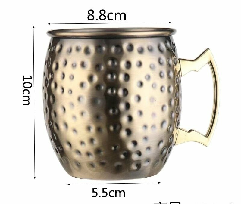 Кружка-стакан Moscow Mule Cup, Молотковый ретро-барный стакан для коктейлей, 1 шт Кружка