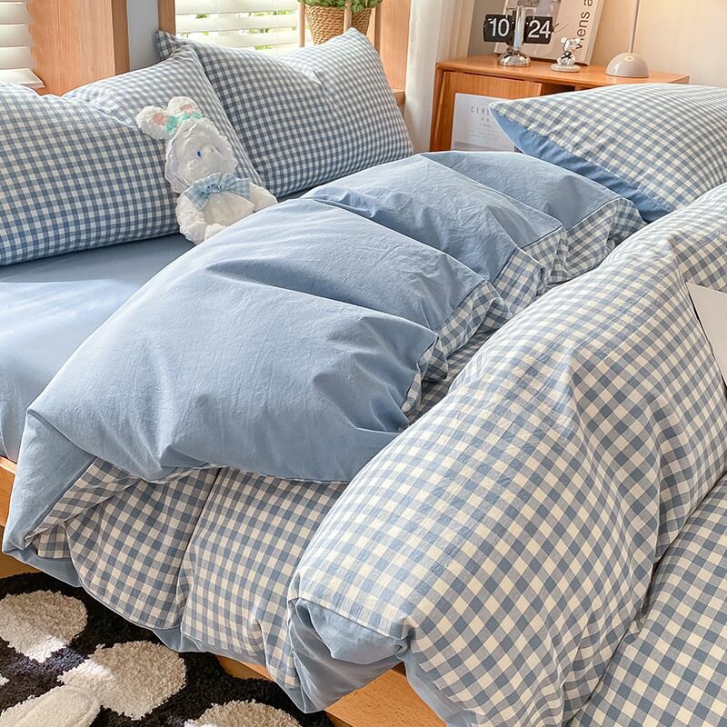 Чехол для одеяла 1 шт, 100% хлопок, универсальный для всех сезонов, однотонный и плед