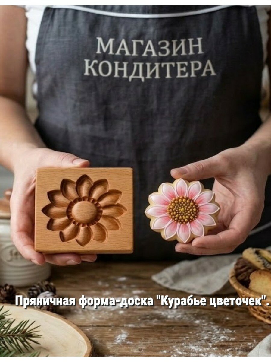 Пряничная форма-доска "Курабье цветочек" для создания пряника